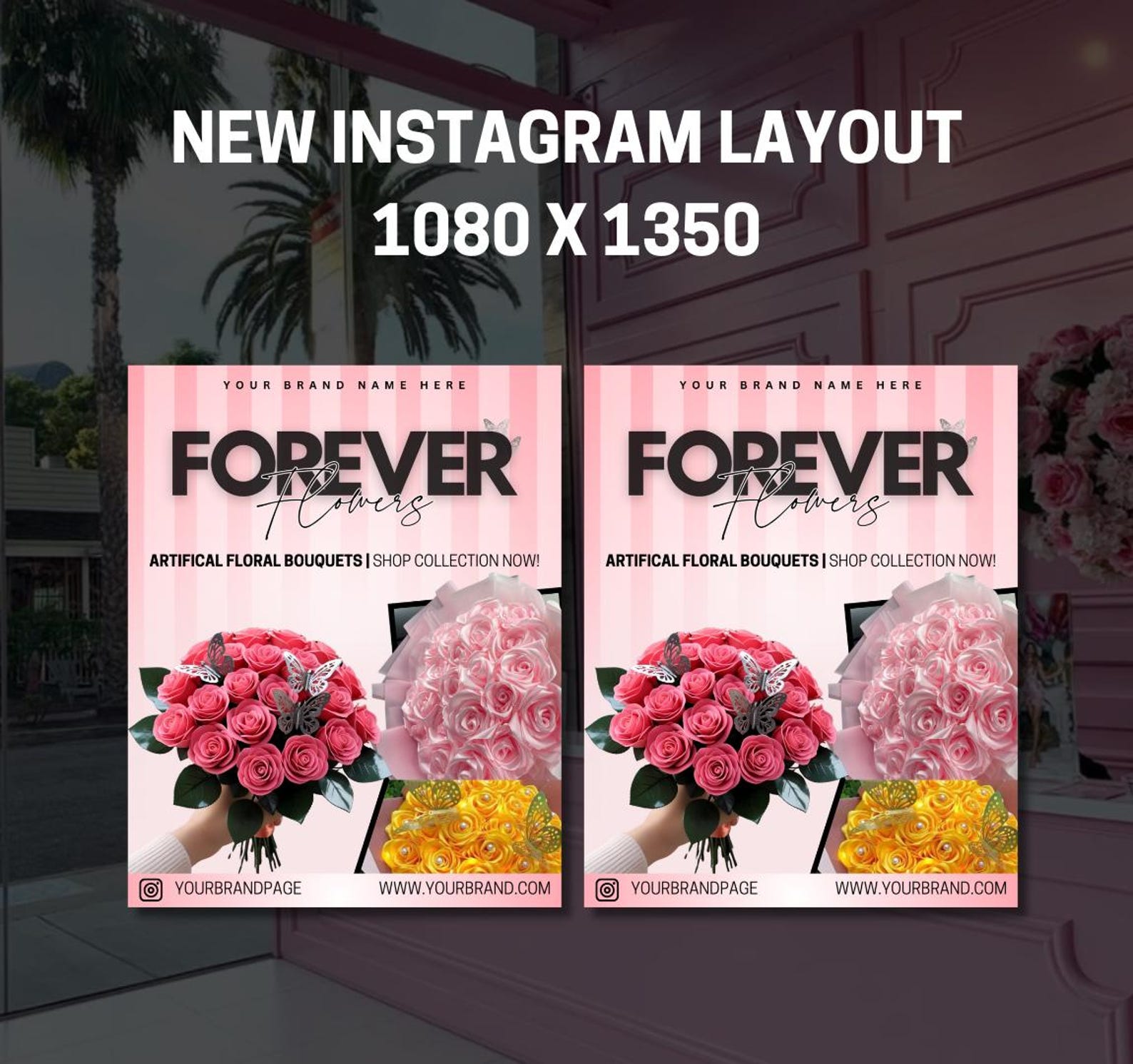 Editable Florist Flyer Canva Template | Artificial Flowers Flyer ...