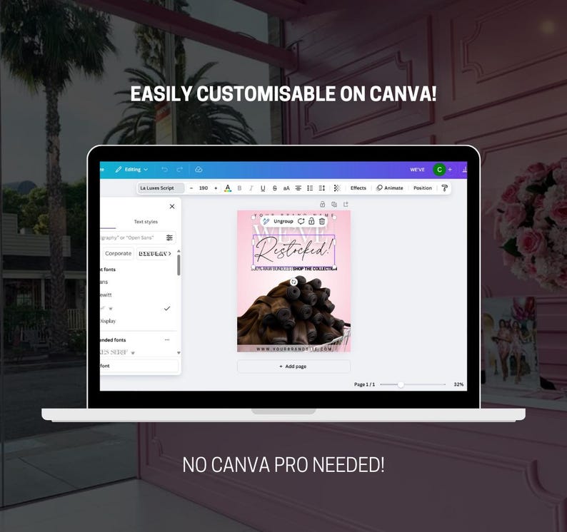 We've Restocked Bundles Flyer Template | Edit on Canva | Hair Vendor ...