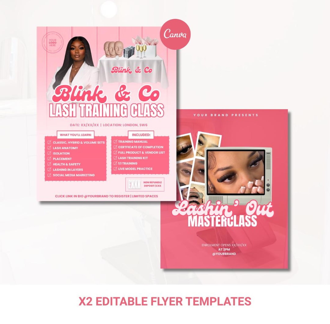 Editable Lash Training Course Flyer Template | Lash Class Flyer ...