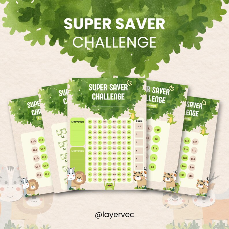 Printable Savings Challenge Tracker: Fun for Kids & Families (PDF) - Etsy