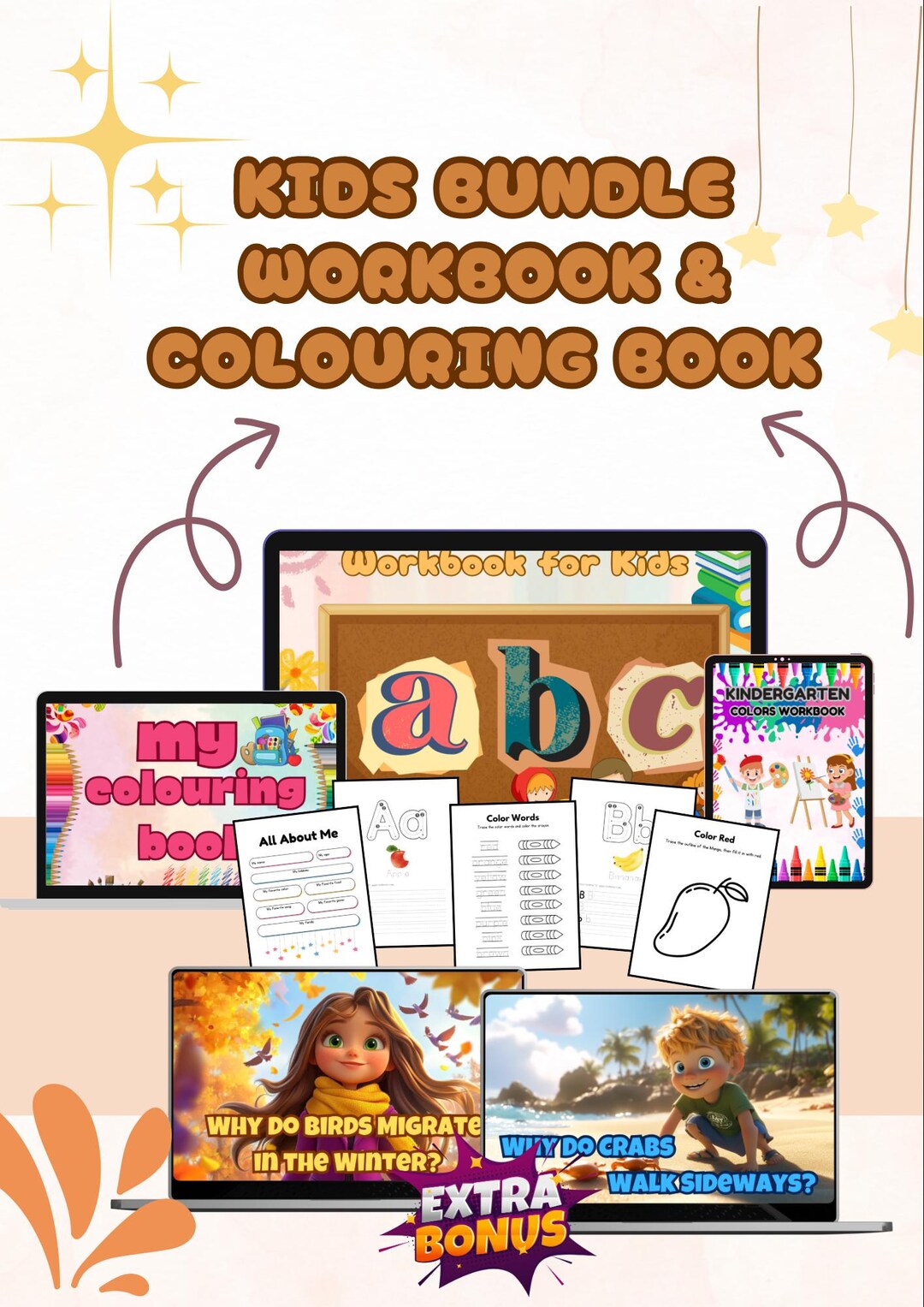 Cursive Handwriting Workbook for Kids | Kindergarten Colour Workbook ...