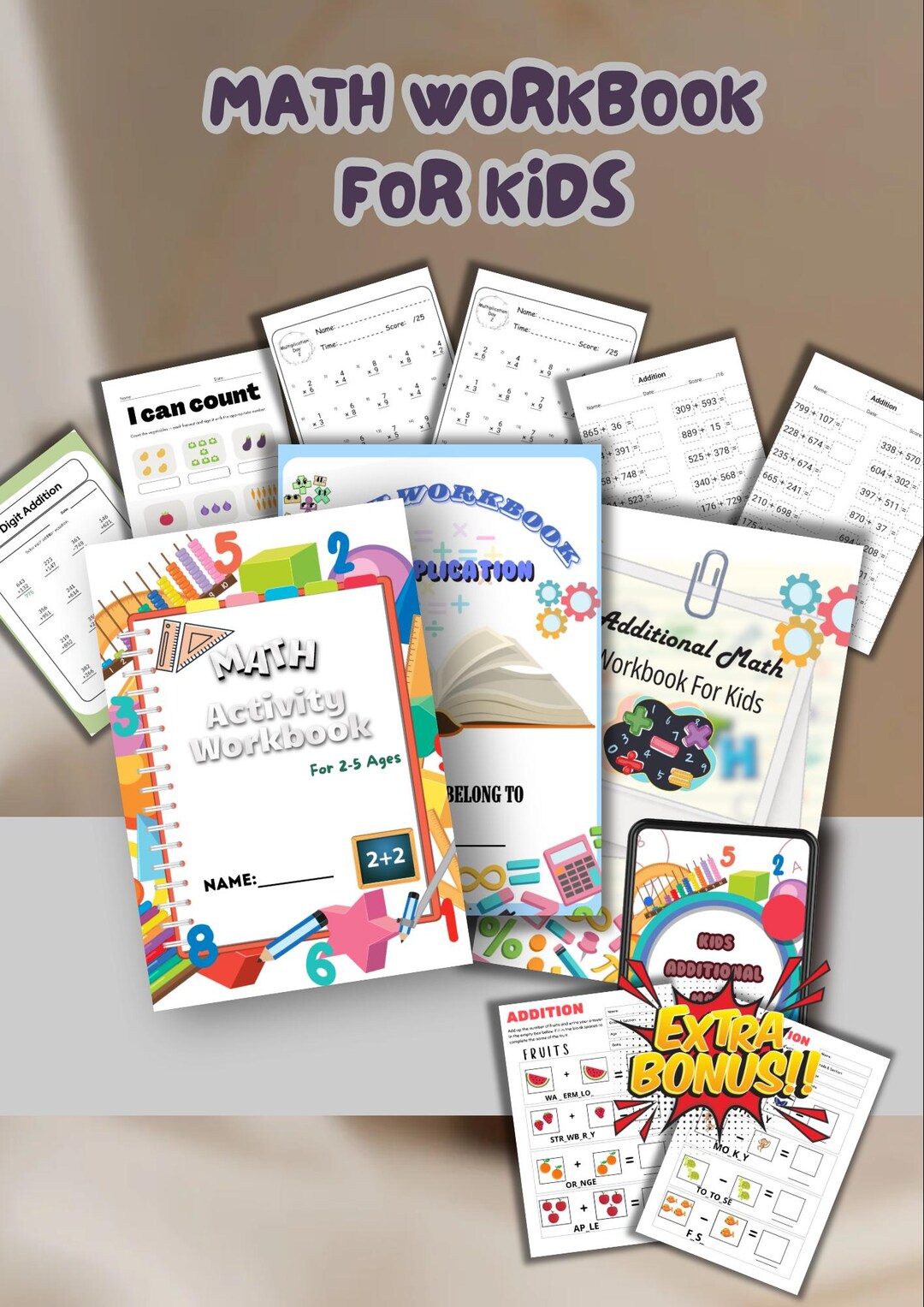 Math Activities Workbook | Math Workbook Multiplication | Additional ...