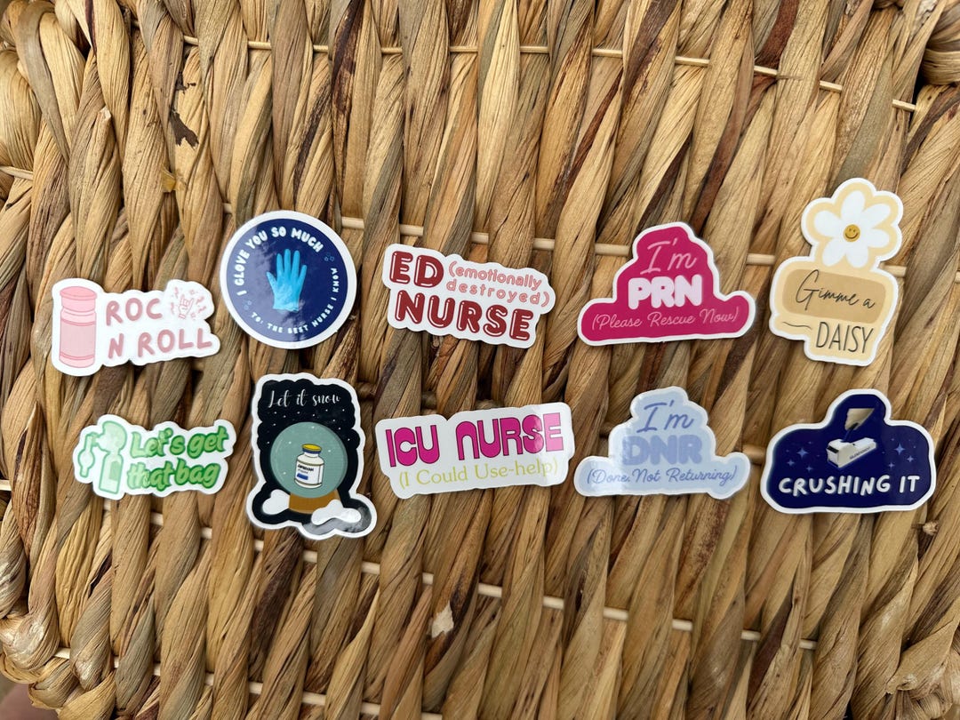 10 Nurse Sticker Pack | Funny Nurse Stickers, Gift for Nurses, ICU ...