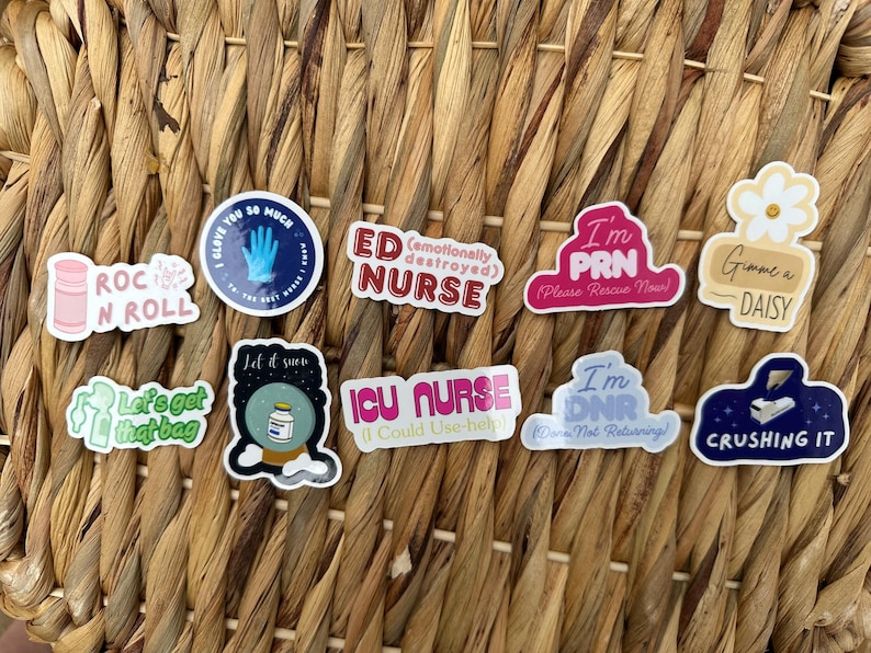 10 Nurse Sticker Pack | Funny Nurse Stickers, Gift for Nurses, ICU ...