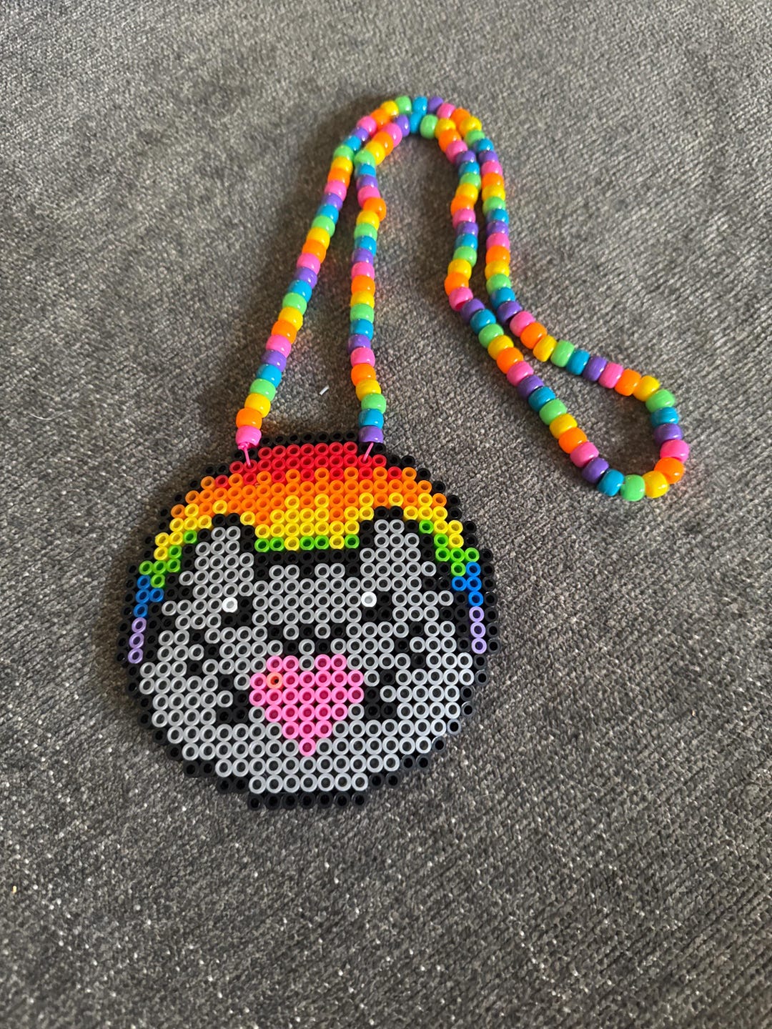 Kandi Perler Bead Rave Music Festival Necklace Nyan Cat - Etsy