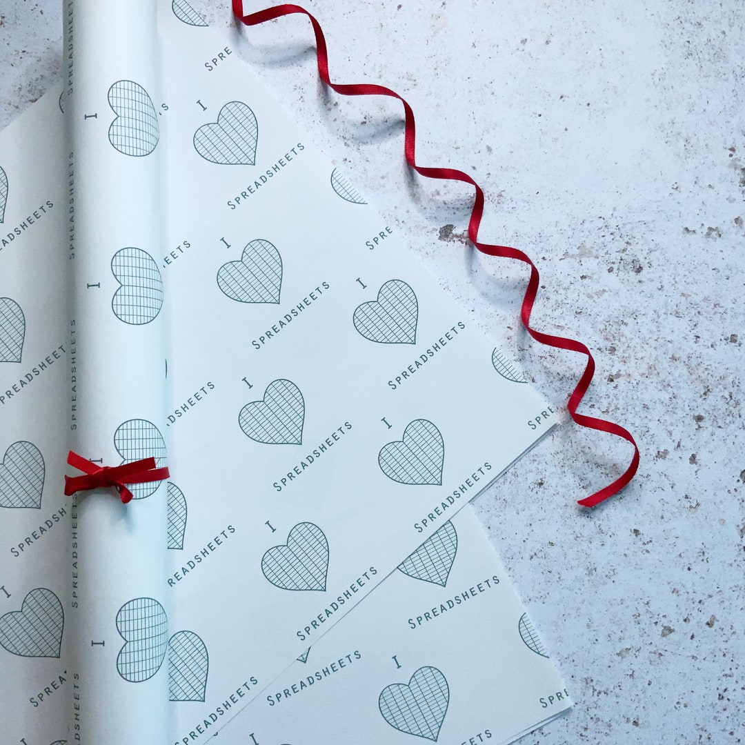 Excel Spreadsheets Gift Wrap, Maths Teacher Gift, Accountant Gift Eco ...