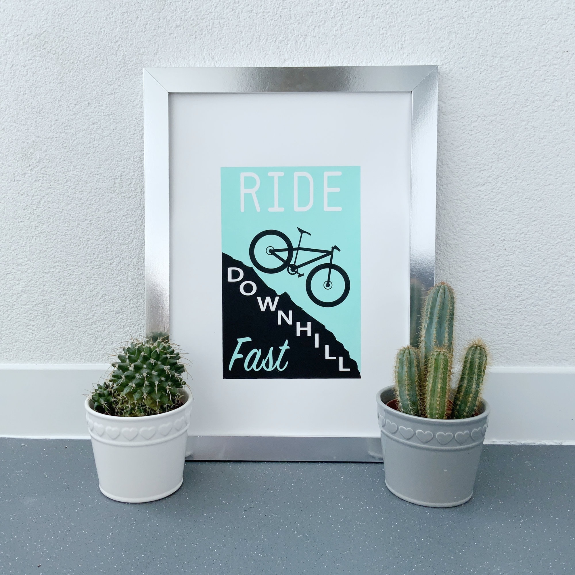 Bike Wall Art, Bike Ride Cycling Print Silk Screen Print, Mountain ...