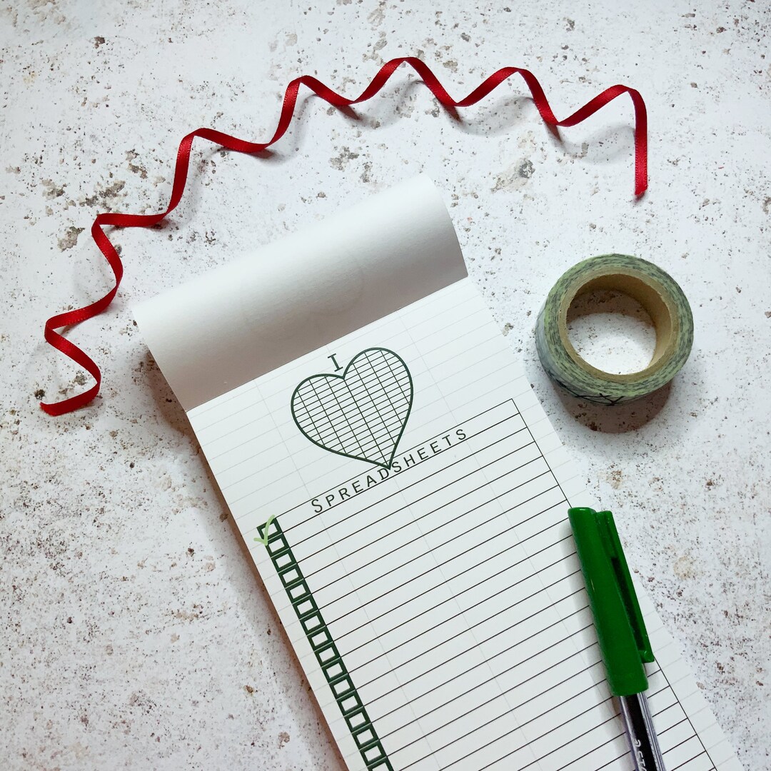 Spreadsheet to Do List Notepad - Accountant Gift Maths Teacher Gift ...