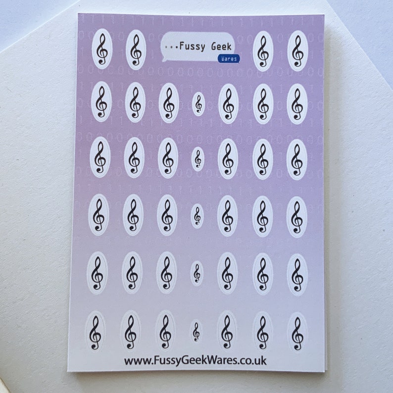 Treble Clef Music Note Stickers - Etsy UK