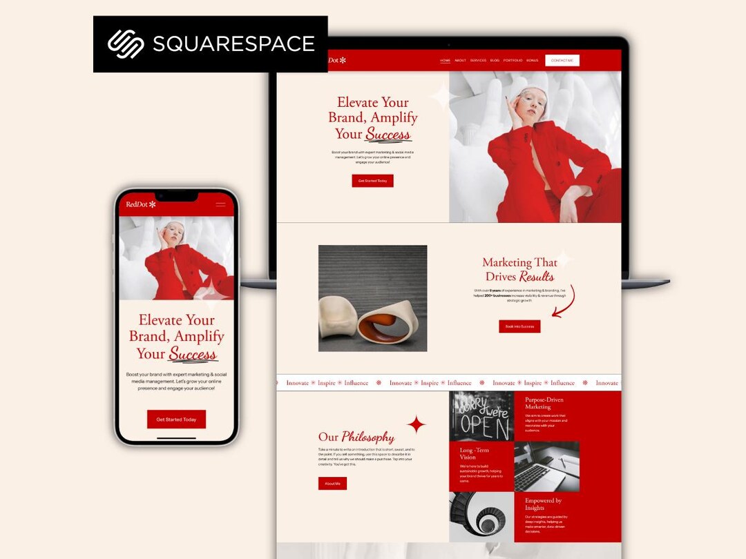 Social Media Manager Squarespace Template | Marketing Agency Template ...