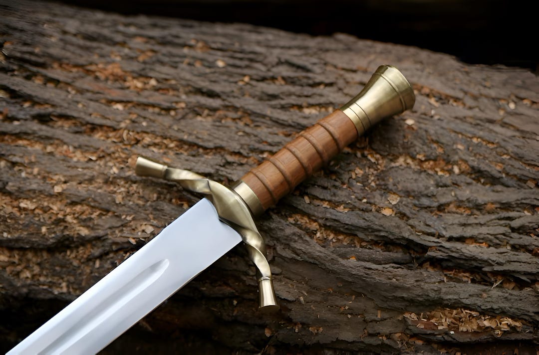 Hand Forged Damascus Viking Sword: 38-inch Long Sword, Half Tang - Etsy