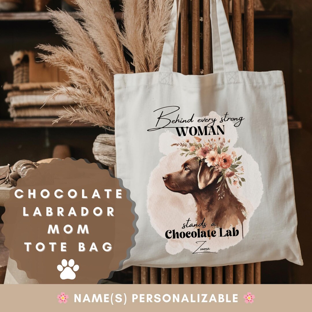 Personalized Chocolate Lab Mom Tote Bag: Watercolor Dog Design - Etsy
