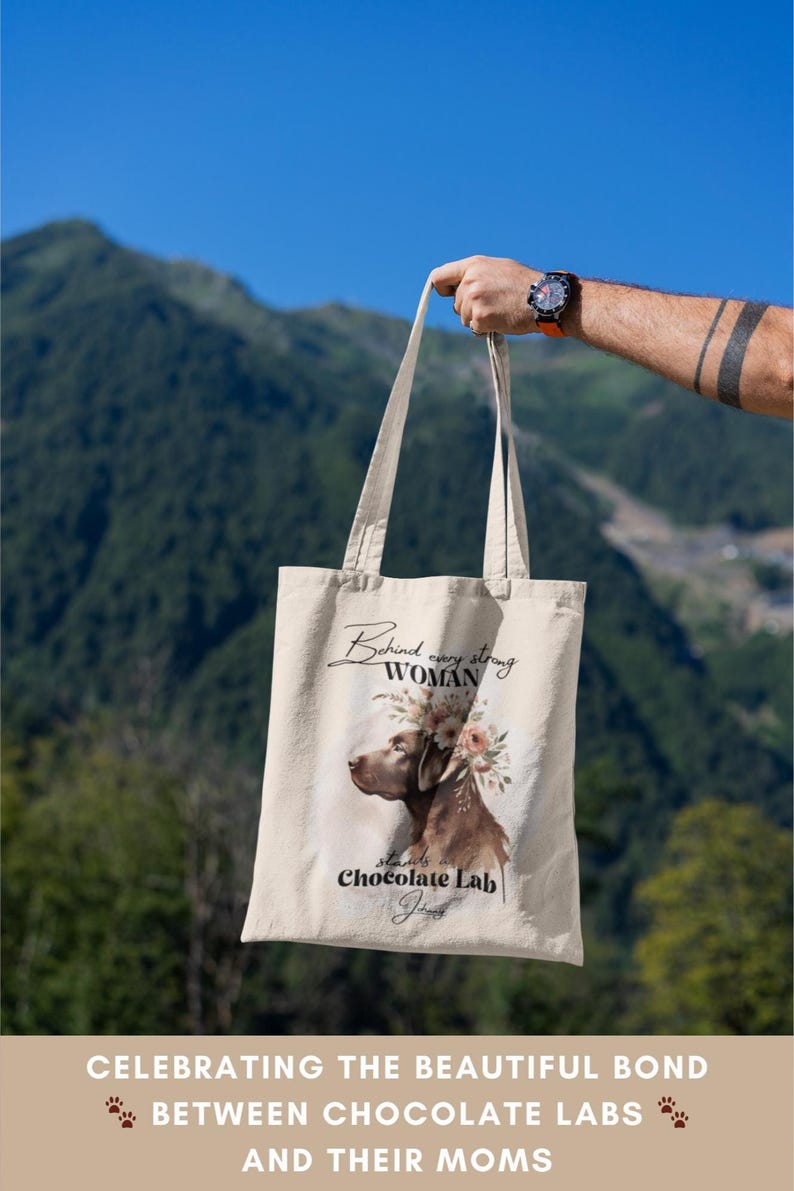 Personalized Chocolate Lab Mom Tote Bag: Watercolor Dog Design - Etsy