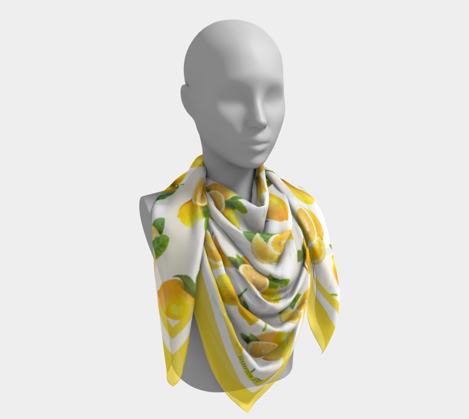 Lemon Scarf Satin Square Scarf - Etsy