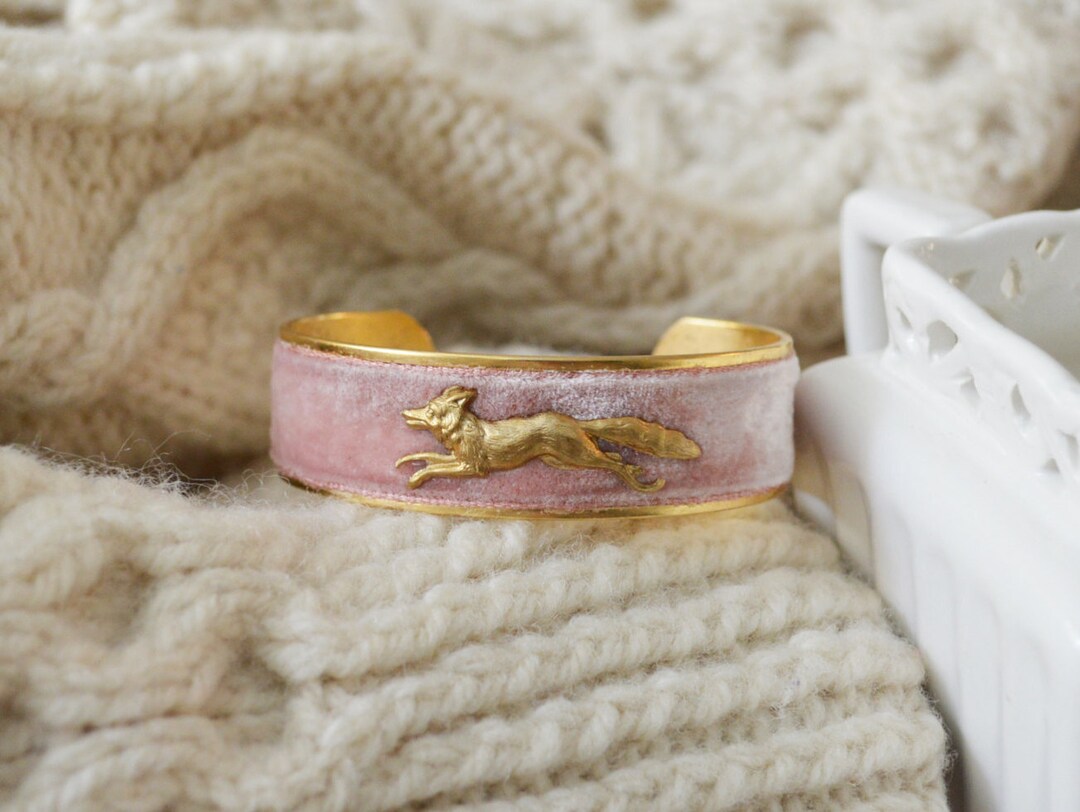 Women's Velvet Cuff Bracelet - Dainty Fox - Etsy