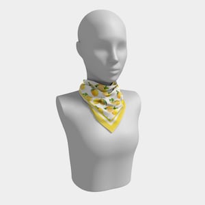 Lemon Scarf Satin Square Scarf - Etsy