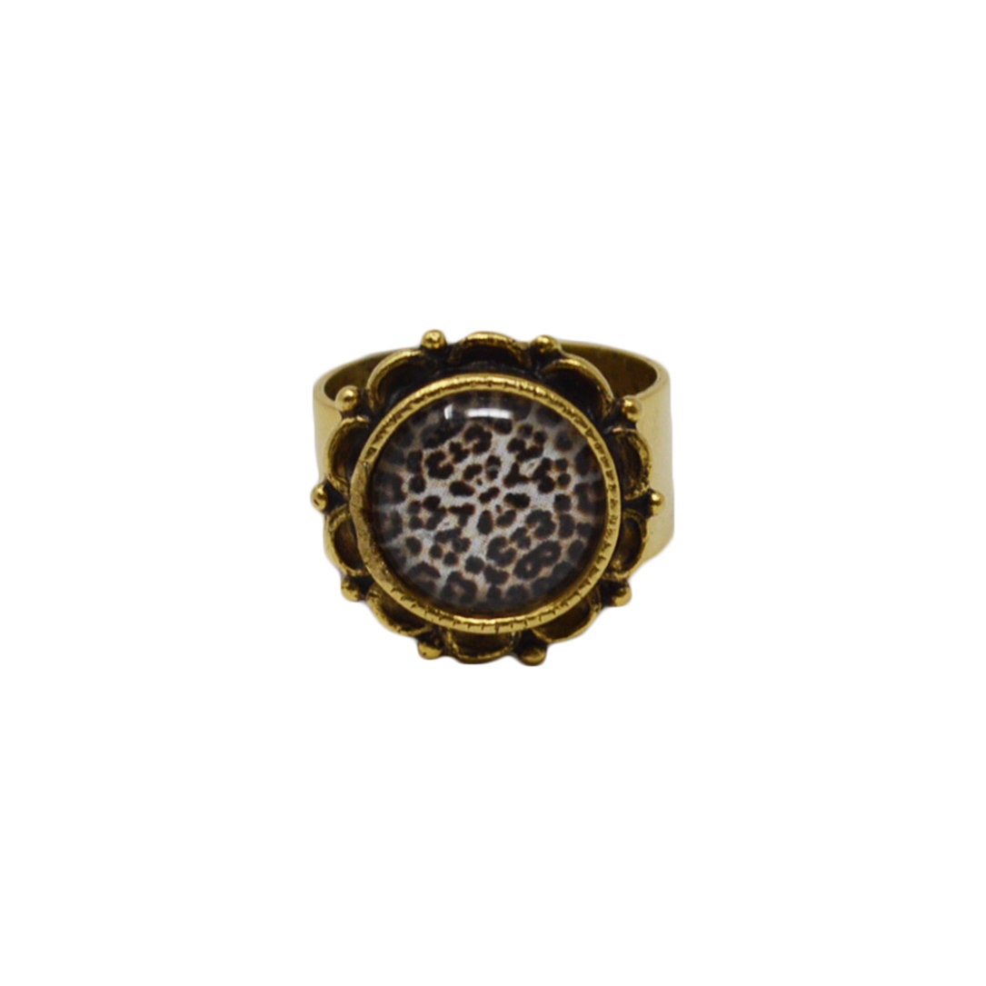 Leopard Print Adjustable Ornate Ring - Etsy