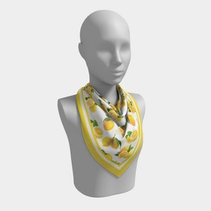 Lemon Scarf Satin Square Scarf - Etsy