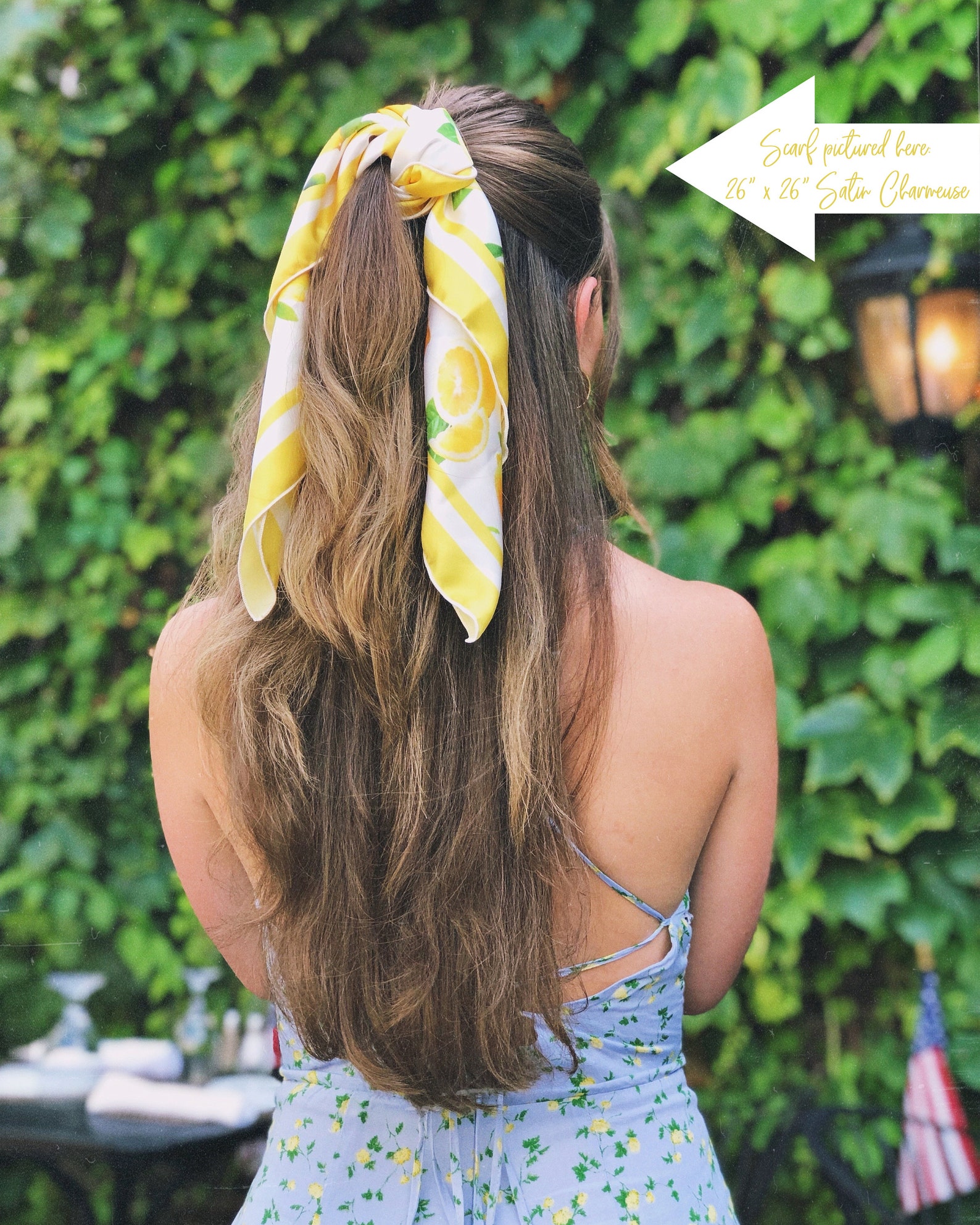 Lemon Scarf Satin Square Scarf - Etsy