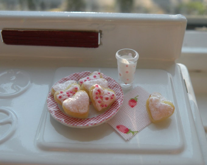 Miniature Pink Cookies and Milk - Etsy