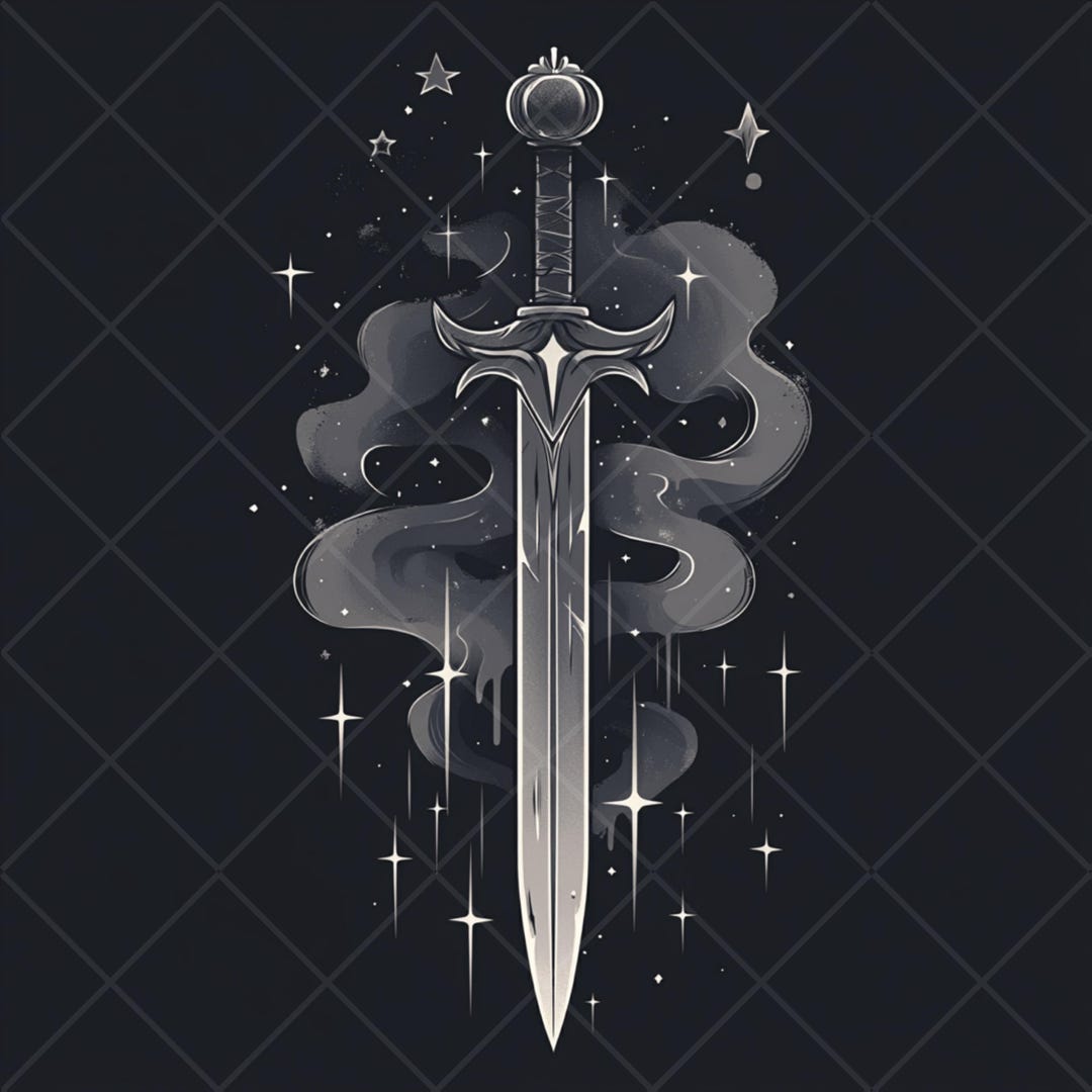 Mystical Sword Fantasy Art - Magical Stars and Smoke Digital Download ...