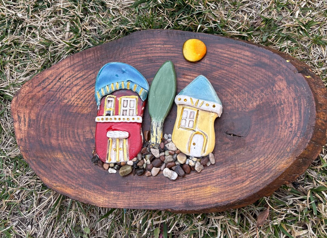 Ceramic Terrace Balcony Garden Decor With House Figures That Can Be ...