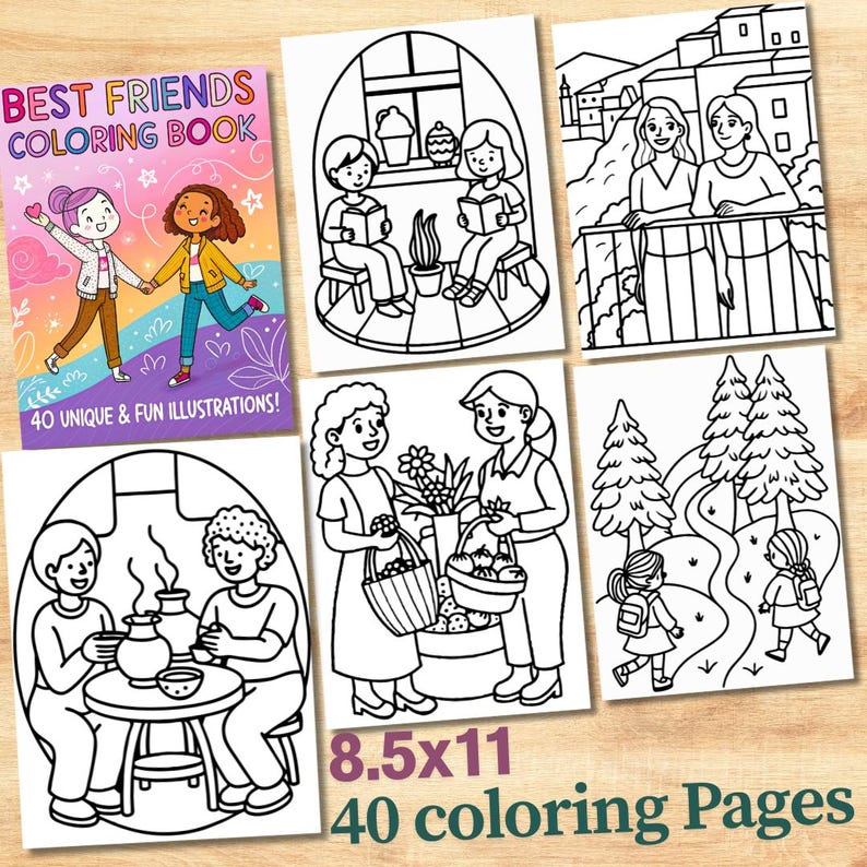 Best Friends: Coloring Book Featuring Girls in Cozy Moments |bold and ...