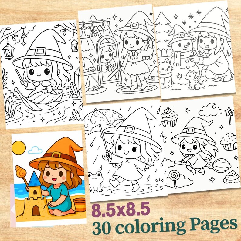 Bold and Easy Coloring Book, Cozy Witch's Life Coloring Pages, Comfy ...