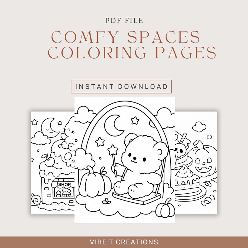 Cozy Coloring Book: 25 Hygge Relaxation Pages (PDF Download) - Etsy
