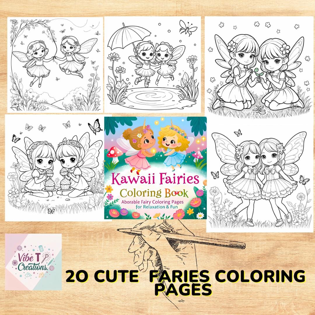 Bold and Easy Coloring Book, Cute Fairy Girl's Coloring Pages, Kawaii ...