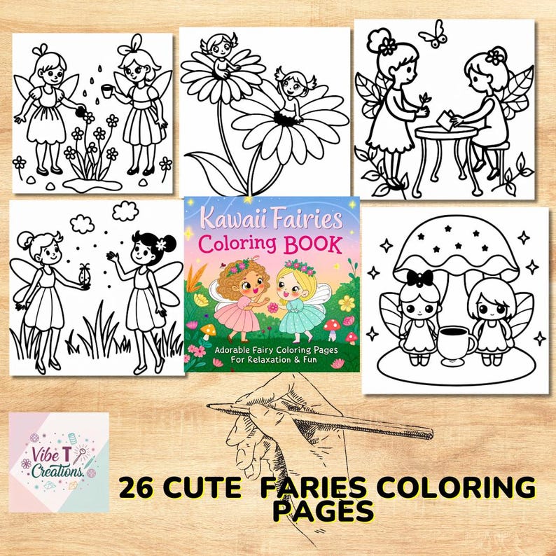 Cute Fairy Girl Coloring Pages, Bold and Easy Coloring Book, Kawaii ...