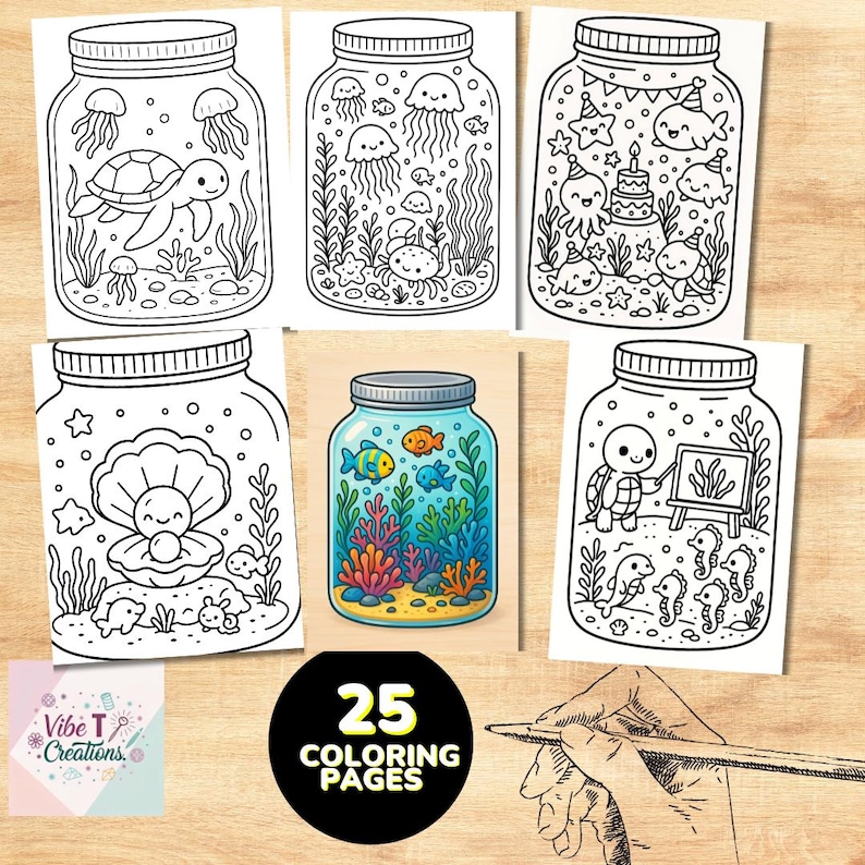Bold and Easy Coloring Book, Underwater Jar Coloring Pages, Under the ...