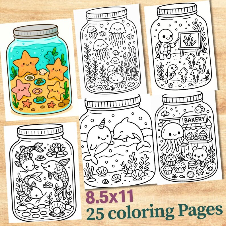 Bold and Easy Coloring Book, Underwater Jar Coloring Pages, Under the ...