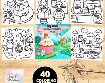 Cozy Times: Cute Animal Characters in Cozy Hygge Moments Coloring Book ...