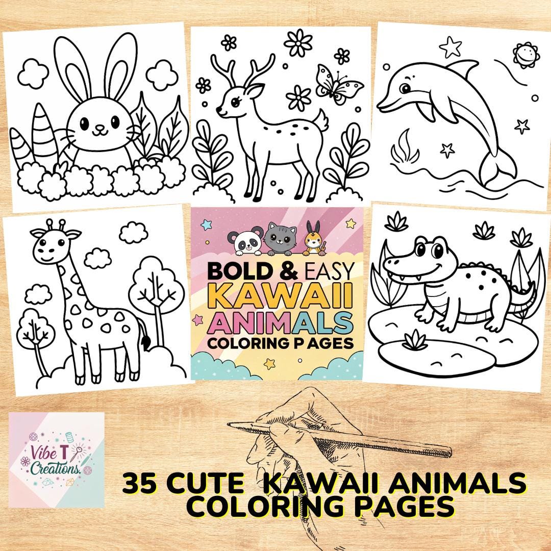 Kawaii Animals Printable Coloring Pages, 35 Bold and Easy Kawaii ...