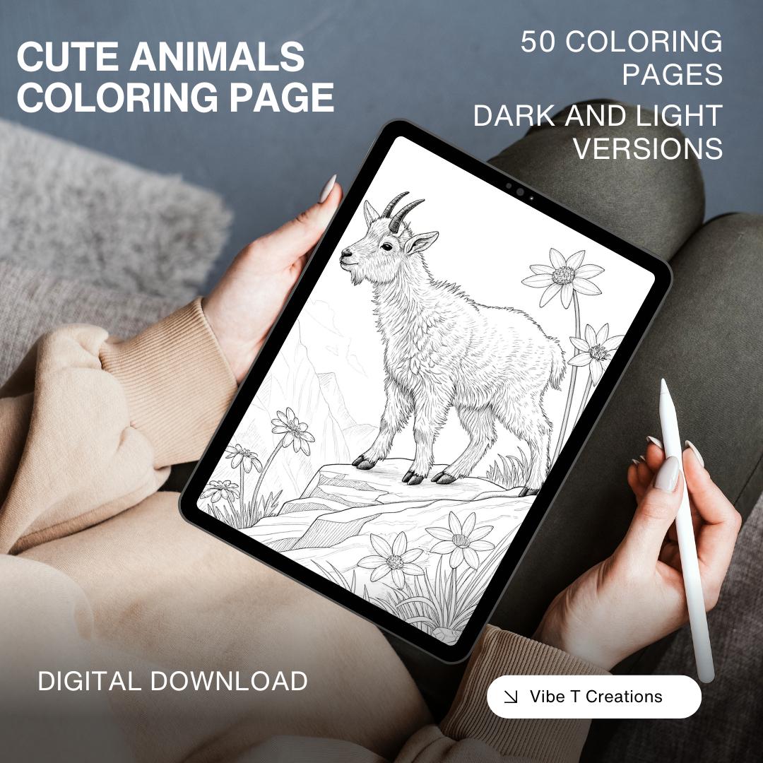 50 Cute Baby Animal Coloring Book Cute Animal Coloring Pages Coloring ...