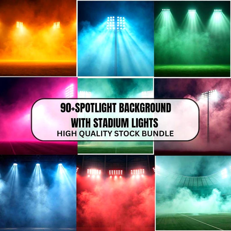 Sports Photography Background: Stadium Lights, Fog Effects (digital ...
