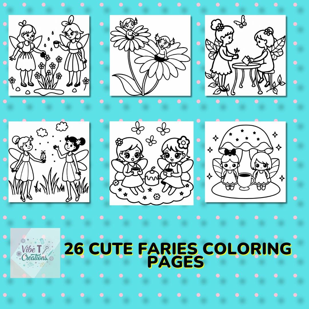 Cute Fairy Girl Coloring Pages, Bold and Easy Coloring Book, Kawaii ...