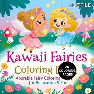 Bold and Easy Coloring Book, Cute Fairy Girl's Coloring Pages, Kawaii ...