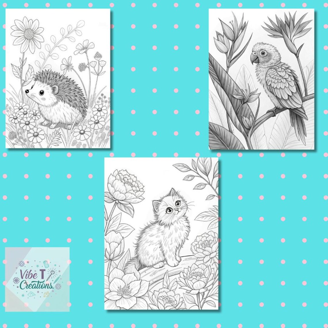 50 Cute Baby Animal Coloring Book Cute Animal Coloring Pages Coloring ...