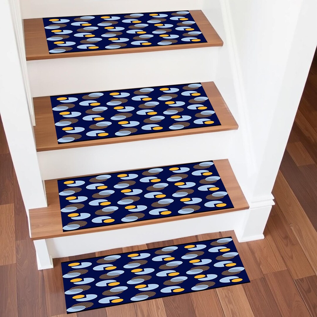 Stairtread Rug,geometric Stair Rug,round Patterned Mat,pattern Stair ...