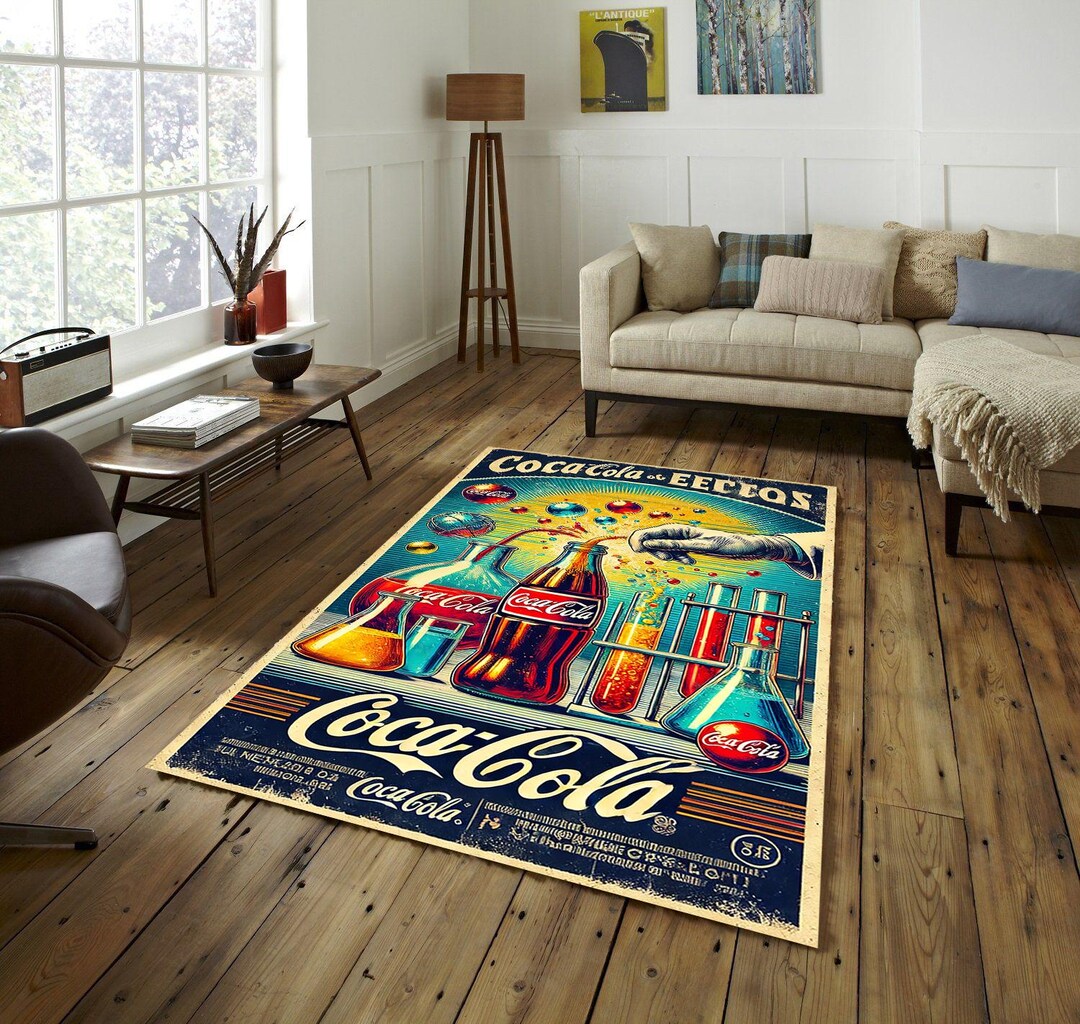 Coca Cola Rug,coke Retro,nostalgic Rug,abstract Rug,coke Gift Rug ...