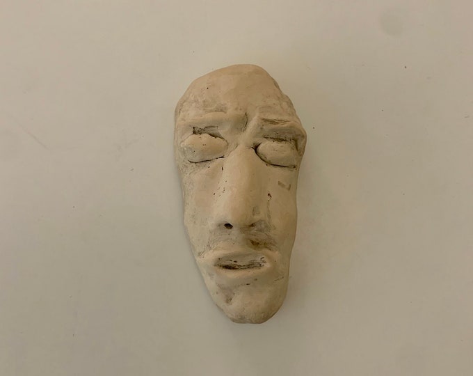 Small Antique 1950s Plaster Head Face Mask OOAK Artisan Work - Etsy