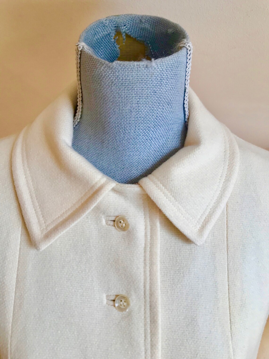 50s Hopsack Column Coat Super Soft Ivory Winter White Gusseted - Etsy