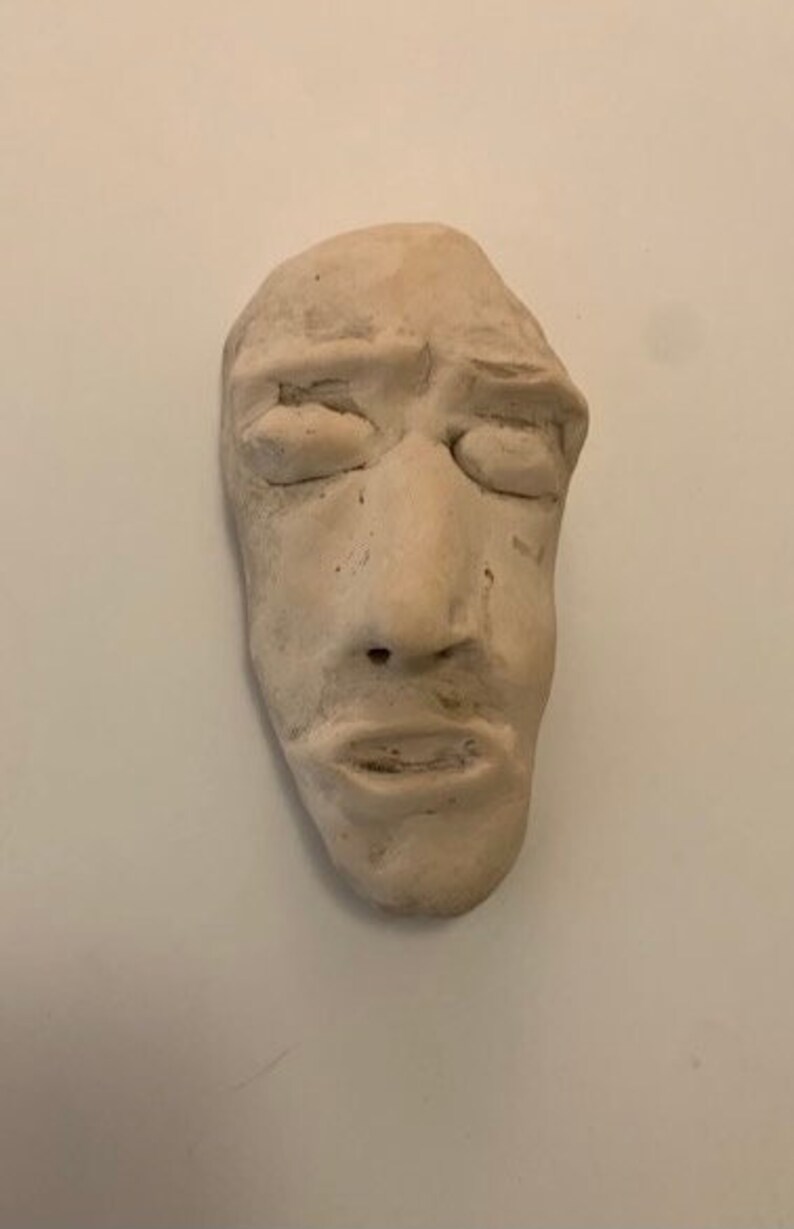 Small Antique 1950s Plaster Head Face Mask OOAK Artisan Work | Etsy