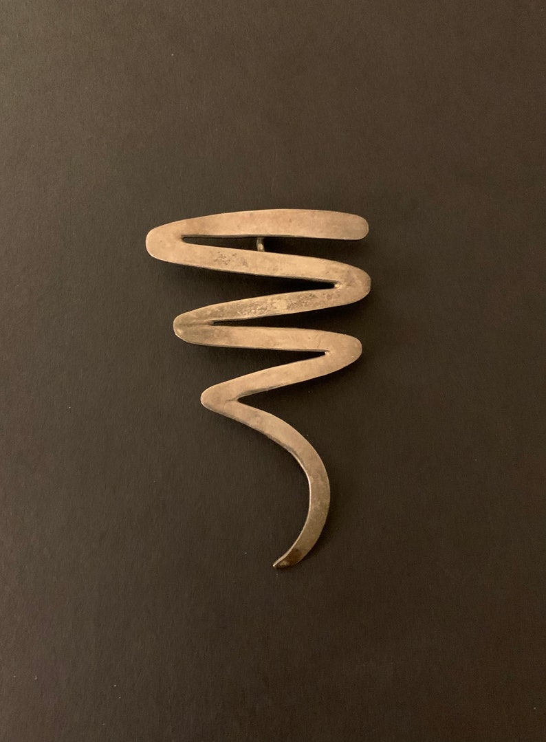 70s Modernist Taxco Sterling Snake Serpent Tornado Lightning - Etsy