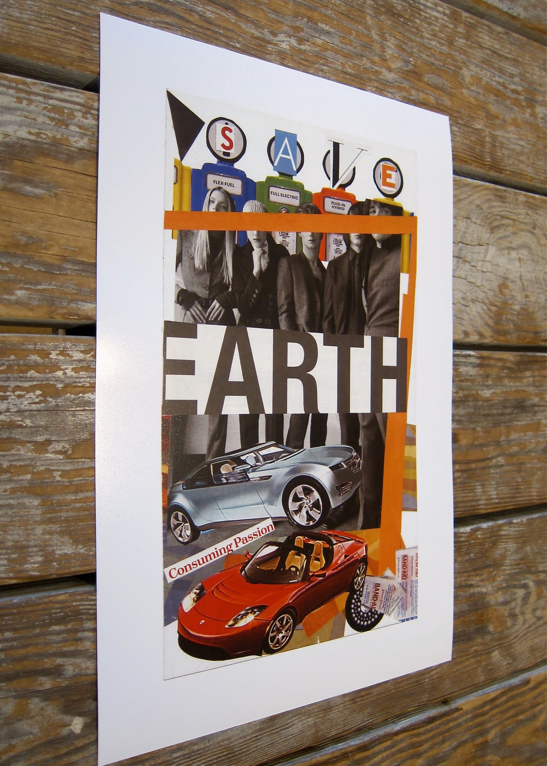 Collage Art Print SAVE EARTH Limited Edition Signed Phipps Y Moran ...