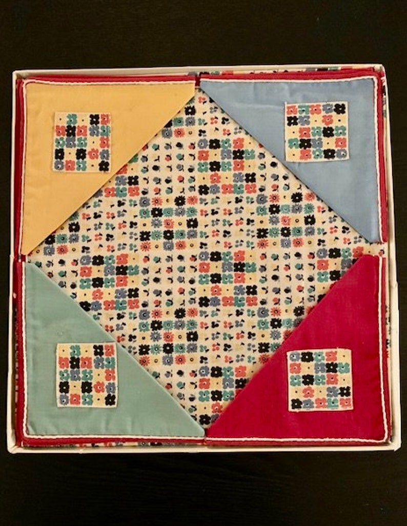 Fab 40s Luncheon Bridge Set Table Linen 5 Pc Card Table Size - Etsy