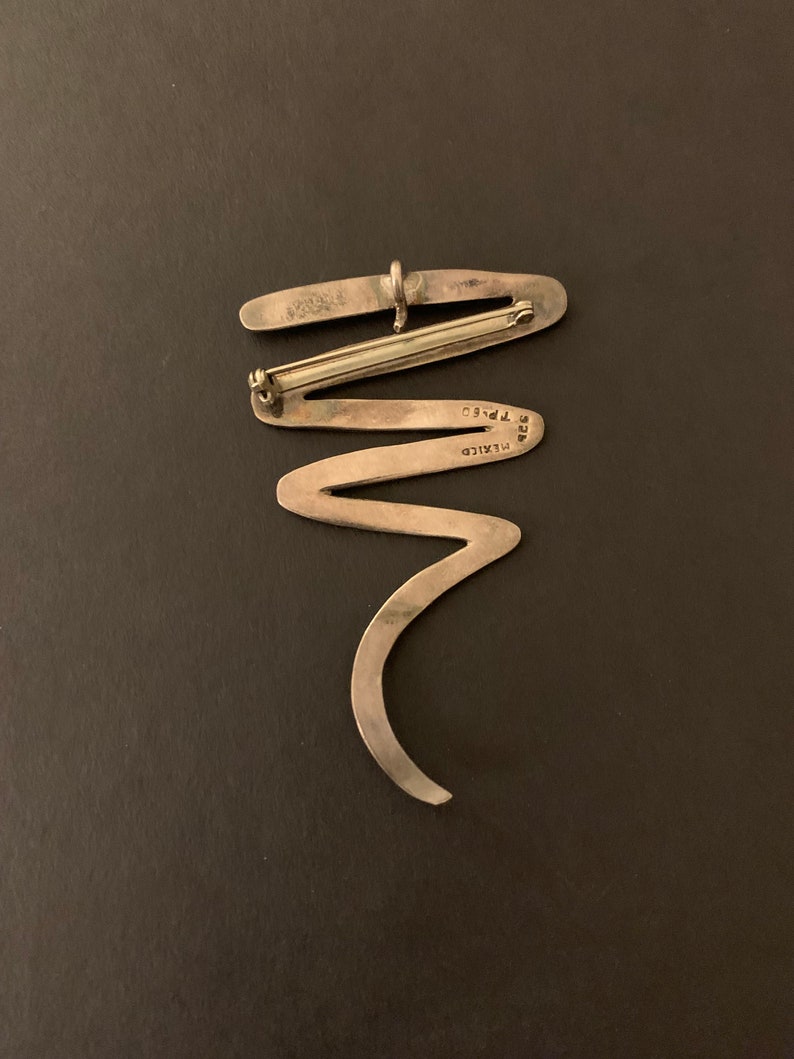 70s Modernist Taxco Sterling Snake Serpent Tornado Lightning - Etsy