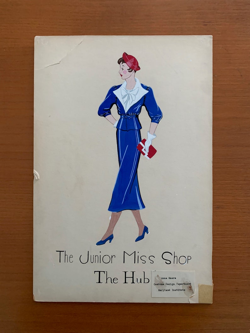 30s Fashion Illustration by Anna Moore Costume Design Dept MICA ...